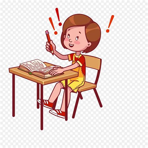 卡通手绘写作业的女孩设计png图片素材下载 图片编号9356724 Png素材网