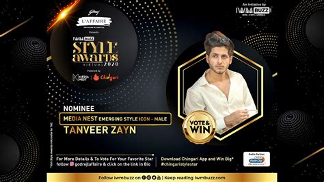 Iwmbuzz Style Award Will Tanveer Zain Win The Emerging Style Icon