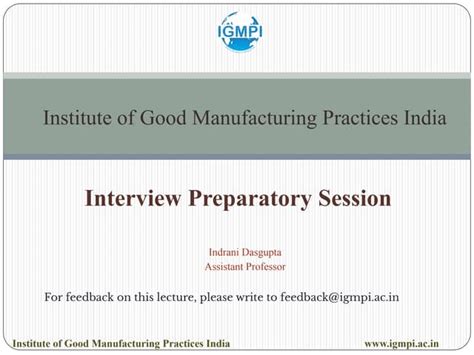 Igmpi Interview Preparatory Sessionpptxpdf
