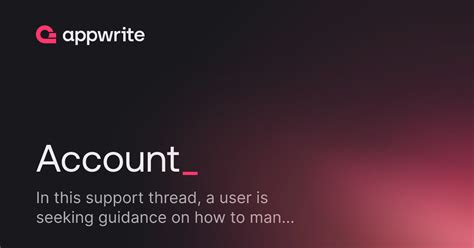 Account Threads Appwrite