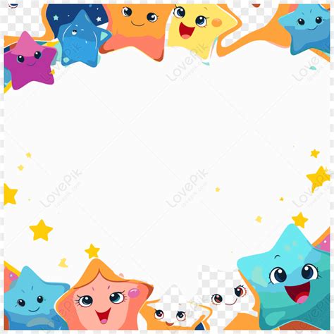 별 경계 클립 아트 재미 어린이 벡터 별 경계 만화별 테두리 Png 일러스트 무료 다운로드 Lovepik
