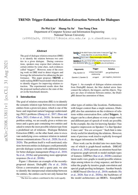 Pdf Trend Trigger Enhanced Relation Extraction Network For Dialogues