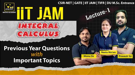 IIT JAM Integral Calculus Previous Year Questions Maths Academy YouTube
