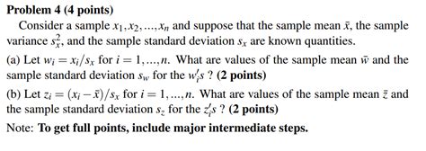 solved problem 4 4 points consider a sample x1 x2 … xn and
