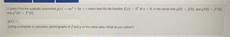Solved Find The Quadratic Polynomial Chegg