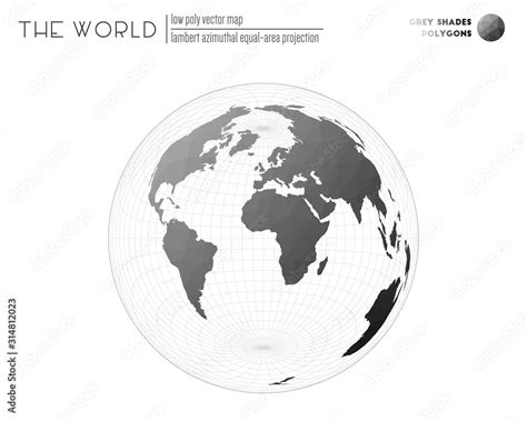 Abstract World Map Lambert Azimuthal Equal Area Projection Of The World Grey Shades Colored