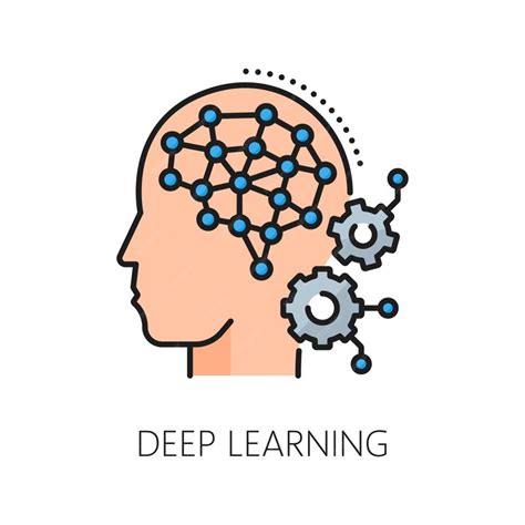 Ai 알고리즘 머신러닝 라인 아이콘 프리미엄 벡터