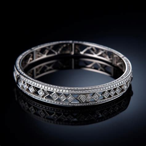 Diamond Bangle With Dark Background Premium Ai Generated Image
