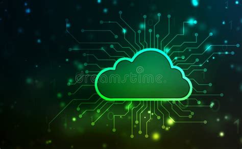 Digital Cloud Computing Concept Backgroundcloud Computing Cyber Technology Stock Illustration