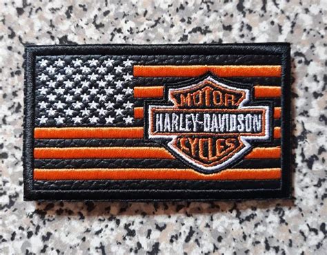 Harley Style Biker Flag Patch For Sewing Onto Jacket Sleeve Etsy