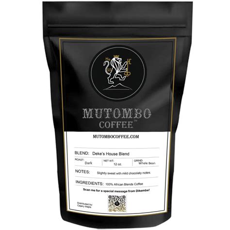 Mutombo Coffee Dekes House Blend Dark Roast Cuerpo Completo Con Acidez