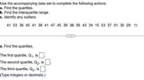 Solved Use The Accompanying Data Set To Complete The