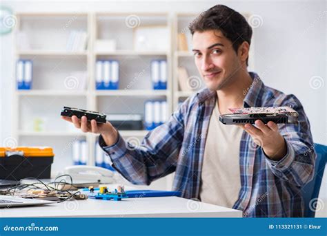 Computer Hardware Repair And Fixing Concept By Experienced Techn Stock Image Image Of