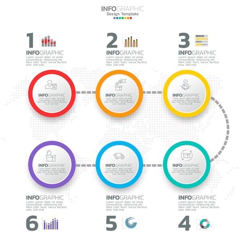 Infografía con opciones de 6 pasos partes pasos o procesos Vector Premium