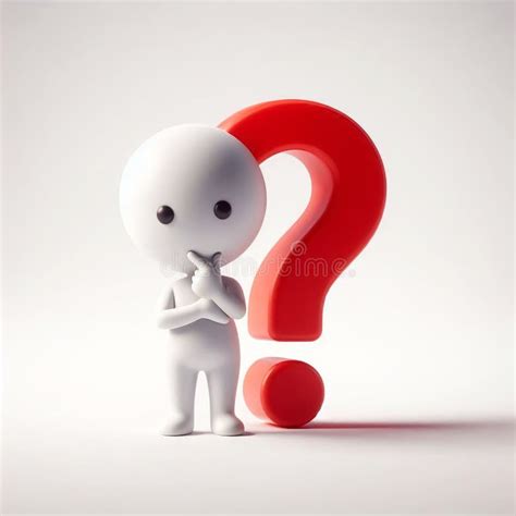 White 3d Figure With Question Mark Questions And Solutions Stock