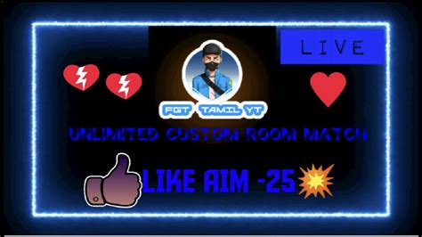 FGT TAMIL YT ON LIVE UNLIMITED CUSTOM ROOM TAMIL UNKNOWN YOUTUBER Road To K YouTube
