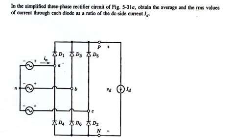 Solved In The Simplified Three Phase Rectifier Circuit Of