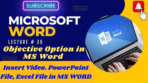 Lec36 How To Insert Video Powerpoint Presentation Excel Sheetpdf