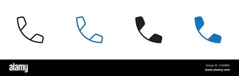 Phone Icon Linear Vector Graphics Sign Or Symbol Set For Web App Ui Stock Vector Image And Art Alamy