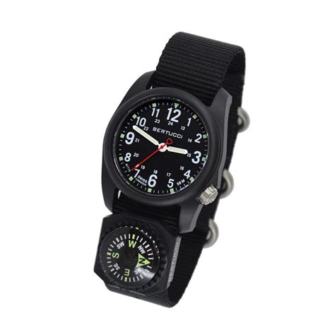 Bertucci Dx3 Compass™ Field Watch With Nylon Strap Black Dial 11102