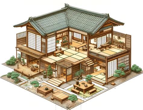 Japanese Style House Schematic Blending Tradition And Modern Design