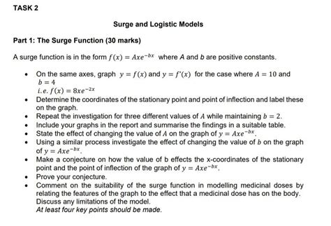 Solved Task 2 Surge And Logistic Models Part 1 The Surge