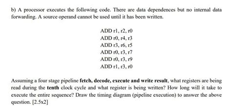 Solved B A Processor Executes The Following Code There Are