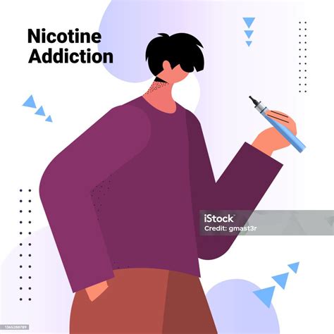 남자 흡연 전자 담배 나쁜 습관 건강에 해로운 라이프 스타일 니코틴 중독 개념 초상화 전자담배에 대한 스톡 벡터 아트 및 기타 이미지 전자담배 청년 성인 가공의 인물