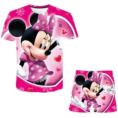 Bebé Verano Disney Mickey Ropa Conjuntos Mickey Mouse Niñas Camisetas Pantalones Cortos 2 Uds