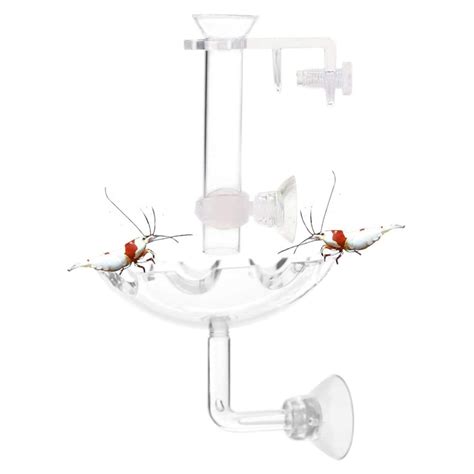 Badu Bg Съд за хранене на аквариумни скариди и тръба Акрилна купа за хранене на скариди храна