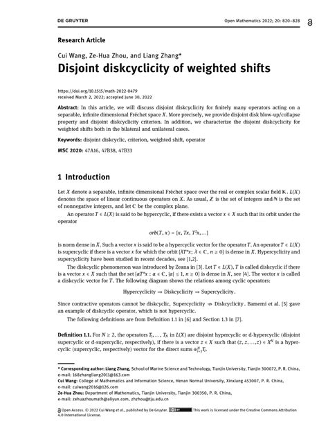 Pdf Disjoint Diskcyclicity Of Weighted Shifts