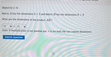 solved matrix a has the dimensions 3×5 and matrix b has the