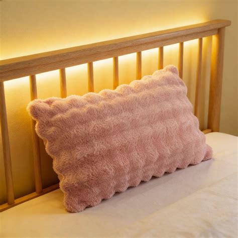 Standard Size Plush Long Pile Bubbled Pillow Cover With Zipper Closure