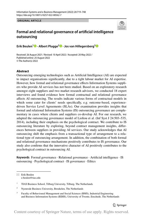 Pdf Formal And Relational Governance Of Artificial Intelligence