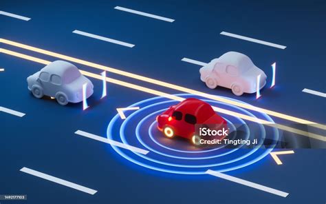 Autonomous Self Driving Car Moving Through Highway Autopilot And Sensing Systems 3d Rendering