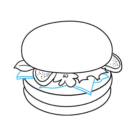 How To Draw A Burger Step By Step