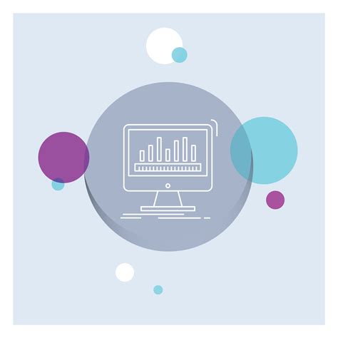analytics processing dashboard data stats white line icon colorful