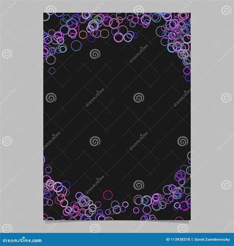 Dark Modern Random Circle Pattern Page Background Template Vector Blank Brochure Frame Graphic