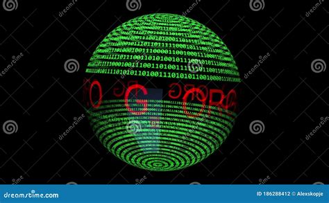 Org Text And Binary Data On Rotating Sphere Stock Footage Video Of