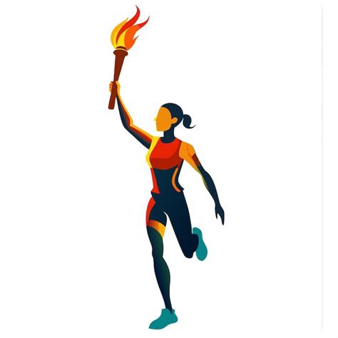 Premium Vector A Standing Sports Man Holding A Torch Vector Art Illustration