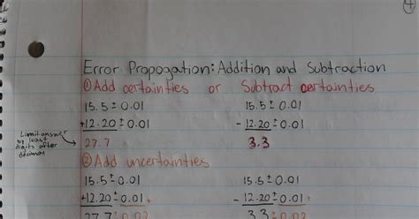 How To Error Propagation Addition And Subtraction