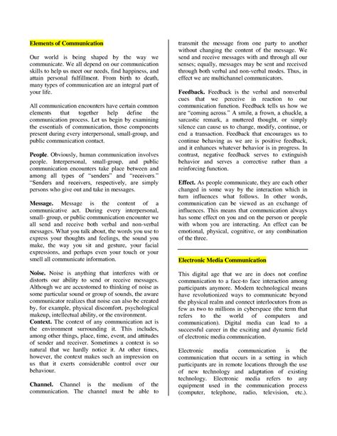 Purposive Communication Lessons 1 And 2 Lecture Notes Elements Of