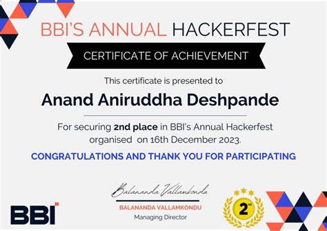 Anand Deshpande On Linkedin Secondplace Bbi Bbi Codingchallenge