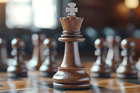 Chess Match With Black And White Pieces On Chessboard Hands Holding