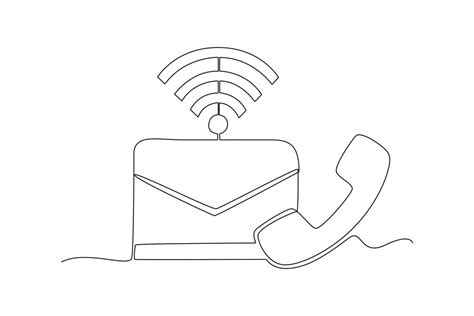 One Continuous Line Drawing Of Information Technology Concept Doodle