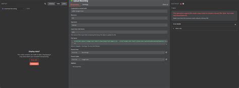 This Operation Expects The Nodes Input Data To Contain A Binary File
