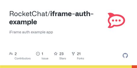 GitHub RocketChat Iframe Auth Example IFrame Auth Example App