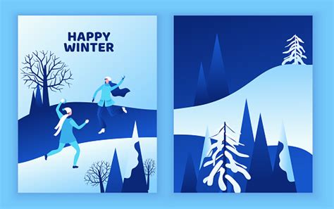 겨울 인사말 카드 아이소메트릭 사람들 눈덩이 눈사람 행복한 낭만적 인 커플 3d 벡터 스포츠 가족 놀이 야외 활동 스노우 게임 간단한 만화 캐릭터 디자인 3차원 형태에 대한