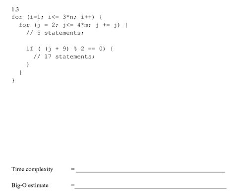 Solved Analyze The Time Complexity Andprovide The Big O