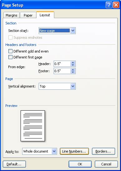 Customize Line Numbering Options Caption Documentation Microsoft